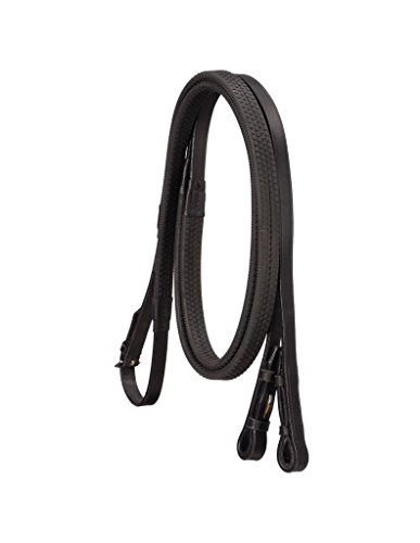 SilverFox Flat Rubber Grip Reins Black