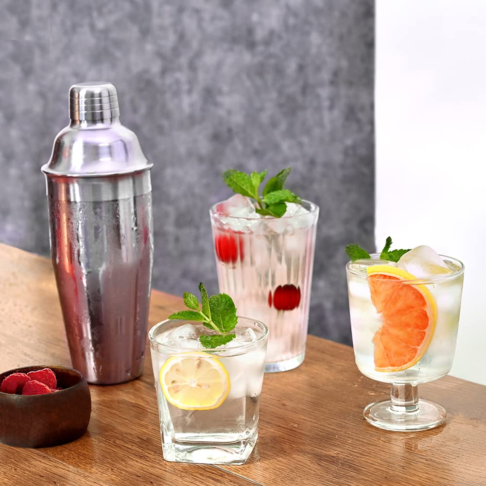 Etens Cocktail Shaker, 24 oz Martini Shaker Bar Shaker with Built-In Strainer for Bartending β Stainless Steel Large Bartender Shaker Metal Margarita Mixer for Mixed Drinks w/ Recipes