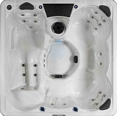 Essential Hot Tubs 28-Jet Edgewater Hot Tubs, Seats 5-6, with Lounger, Driftwood