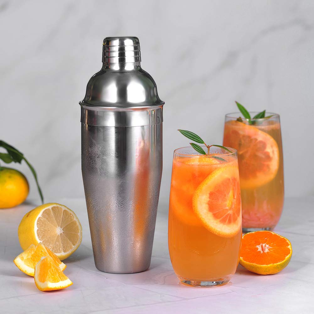 Etens Cocktail Shaker, 24 oz Martini Shaker Bar Shaker with Built-In Strainer for Bartending β Stainless Steel Large Bartender Shaker Metal Margarita Mixer for Mixed Drinks w/ Recipes