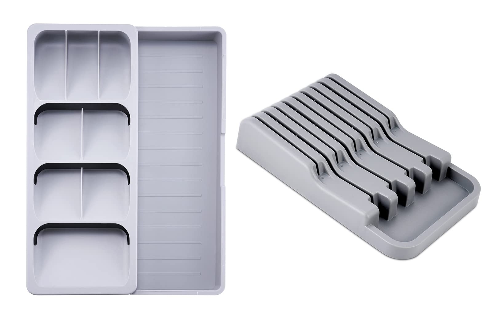 SOMIER Expandable Cutlery Tray Kitchen Drawer Organizer and In-Drawer Knife Holder