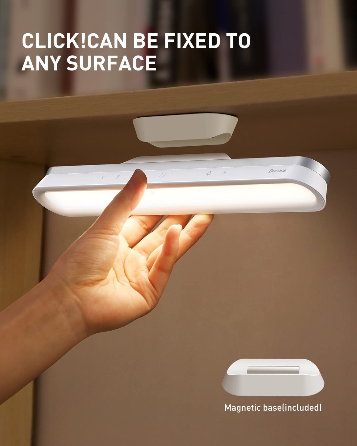 Baseus 42LED Wireless Under Cabinet Lighting, Magnetic Closet Light, Dimmable, Touch Control, Adjustable Color Temperature/Brightness, Rechargeable USB-C Powered Kitchen Cabinet Lighting
