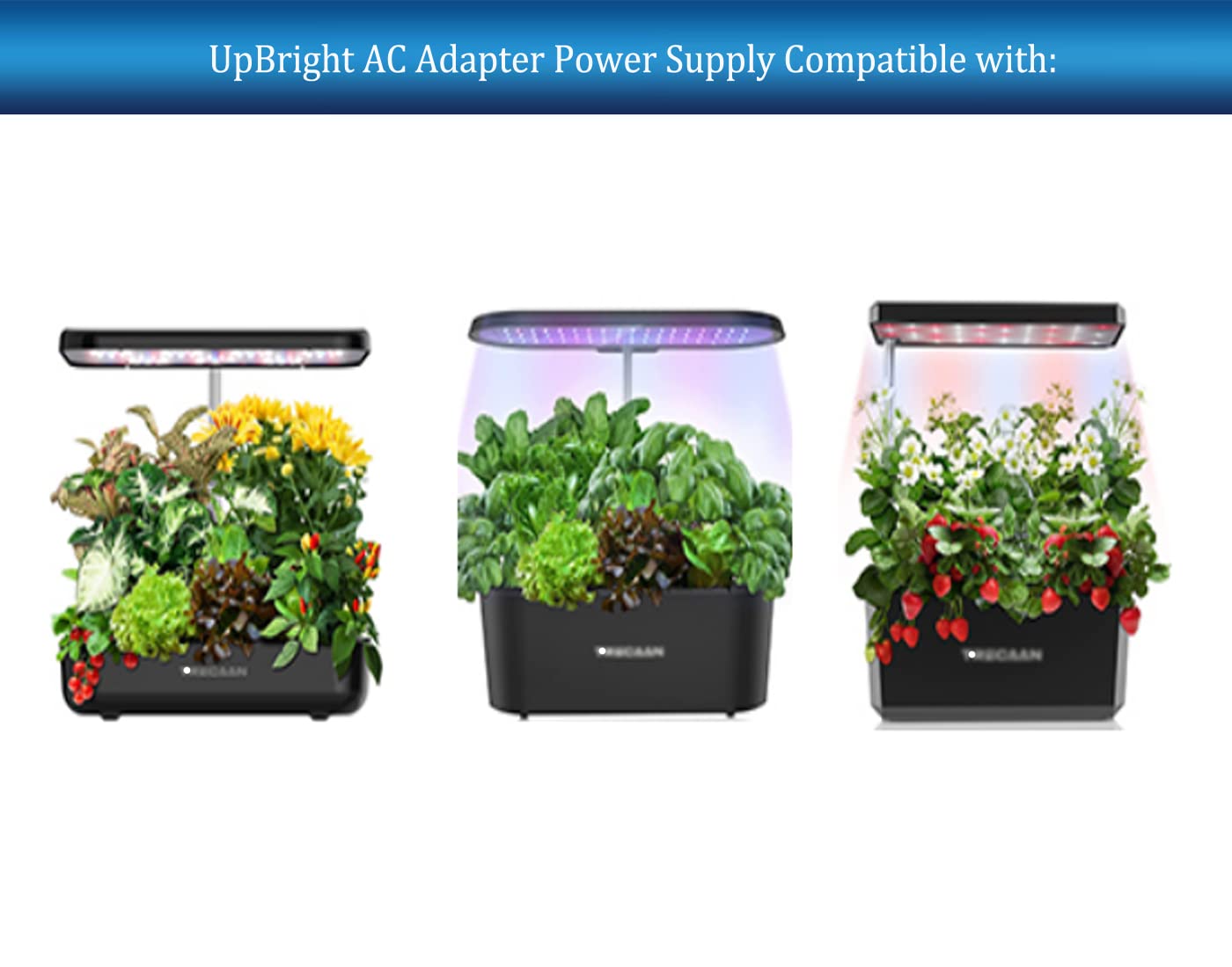 UpBright New 24V AC/DC Adapter Compatible with Trecaan Hydroponic Growing System 7-pod 7 Pods 7-Black LED Grow Light IGS25 IGS-25 24 Volts 24 watts Power Supply Cord Cable Battery Charger Mains