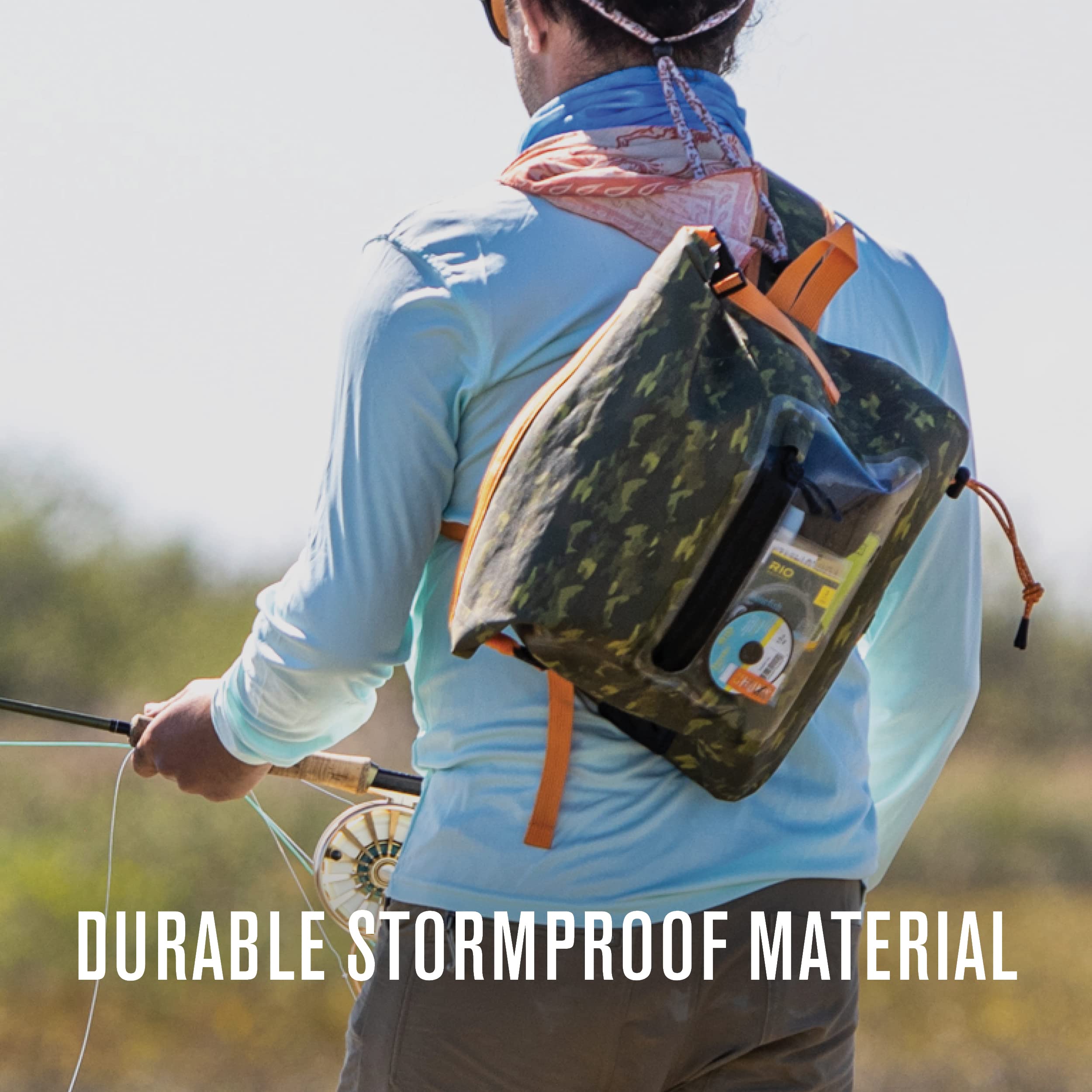 Chums Storm Sling LTD Crossbody Backpack – Adjustable Hiking & Fishing Gear Sling Bag For Men and Women (Fish Camo Green)