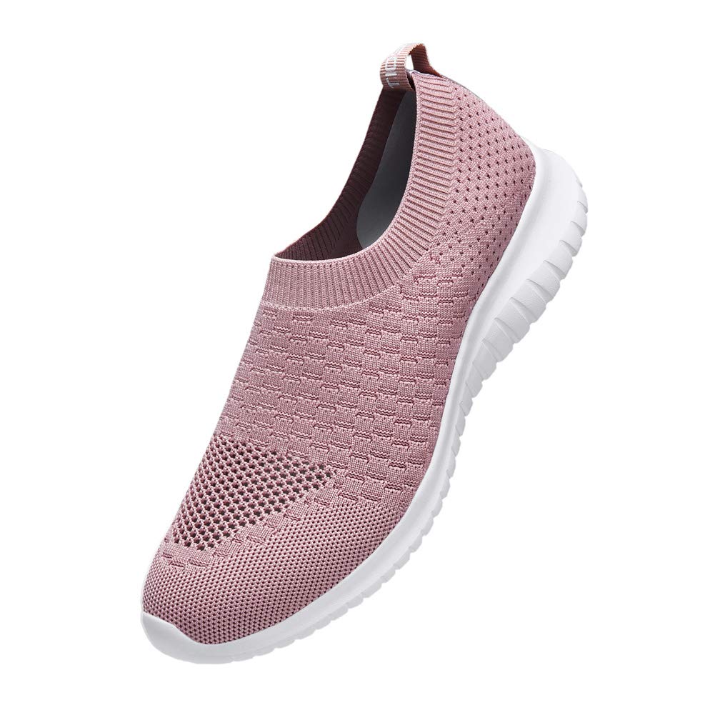 TIOSEBON Women's Walking Shoes Lightweight Breathable Yoga Travel Sneakers 6 US Mauve