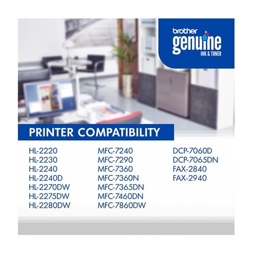 Brother Genuine TN420 2-Pack Standard Yield Black Toner Cartridge with approximately 1,200 page yield/cartridge