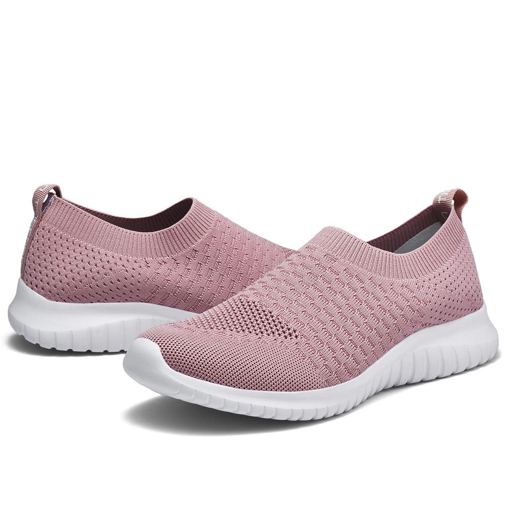TIOSEBON Women's Walking Shoes Lightweight Breathable Yoga Travel Sneakers 6 US Mauve