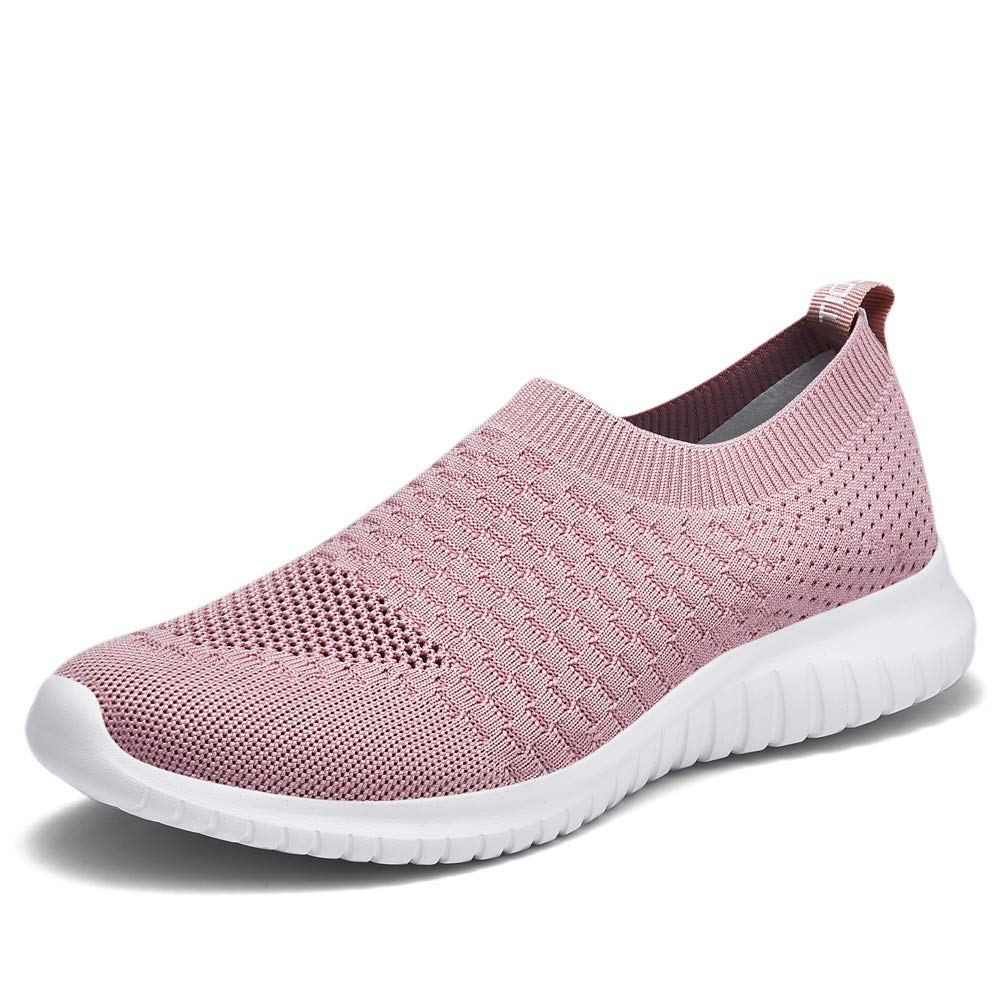 TIOSEBON Women's Walking Shoes Lightweight Breathable Yoga Travel Sneakers 6 US Mauve
