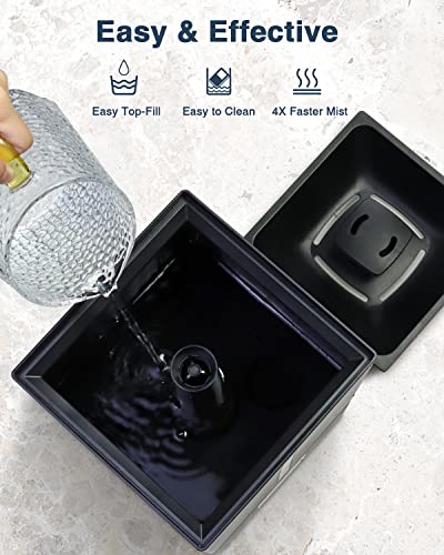 6L Humidifier, Cool Mist Humidifiers with Essential Oils Diffuser for Room, Home, Office, Baby Nursery, Plants, 360° Adjustable Mist Nozzle, Quiet, Auto Shut-off, Sleep Mode, Easy to Clean(Black)
