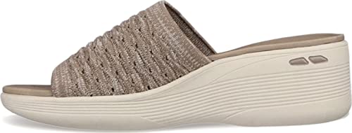 Skechers Women's Wedge Sandal, Taupe, 10