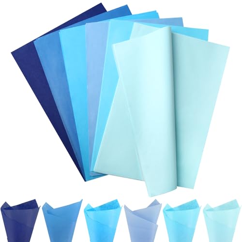 HEYPLACE 360 Sheets Tissue Paper for Gift Bags, Blue Tissue Paper Bulk 11.5 x 8Inch Tissue Paper for Gift Wrapping Crafts Graduation Wedding Birthday Party 6 Colors