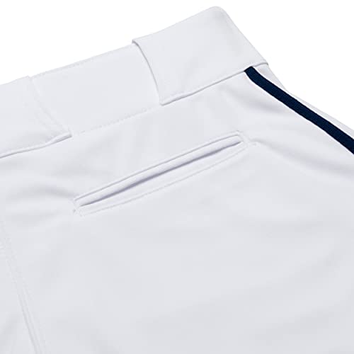 CHAMPRO Men's Standard Triple Crown Open Bottom Adult Baseball Pants, White, Navy Pipe, Small