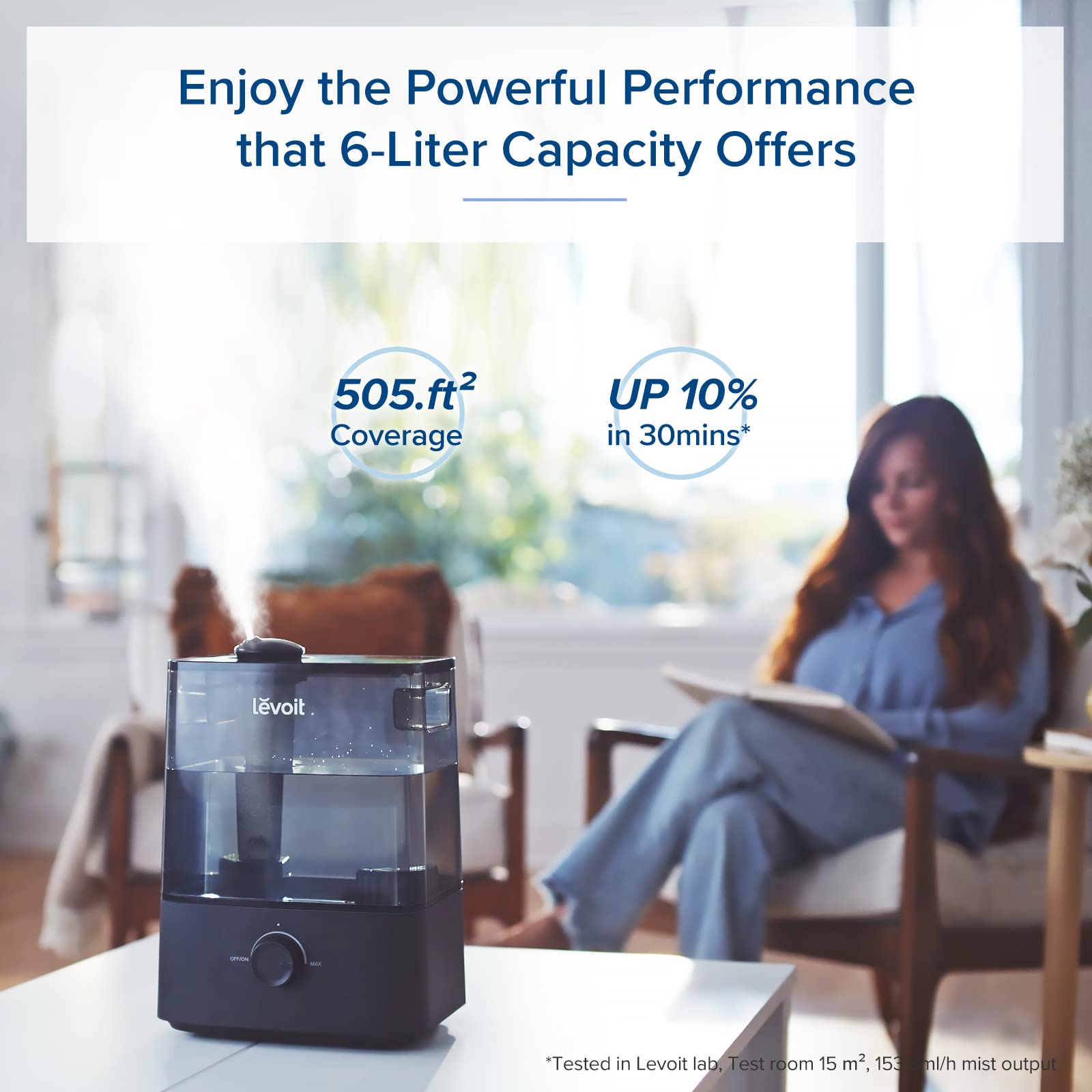 LEVOIT Humidifiers for Bedroom Large Room, 3L Cool Mist Top Fill Oil Diffuser & LEVOIT 60-Hour Humidifiers for Bedroom, 6L Quiet Cool Mist Top Fill Air Vaporizer