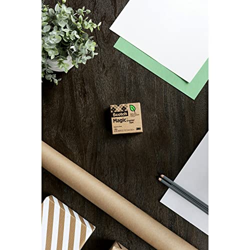 Scotch Magic Greener Tape, 12 Rolls, Numerous Applications, Invisible, Engineered for Repairing, 3/4 x 900 Inches, Boxed (812-12P)