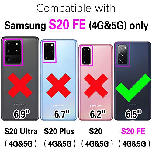 Phone Case for Samsung Galaxy S20 FE 5G 6.5 inch Wallet Cover With Screen Protector Flip Zipper Credit Card Holder Cell Accessories S 20 EF UW S20FE5G S20FE 20S S2O Fan Edition 4G G5 Women Men Purple