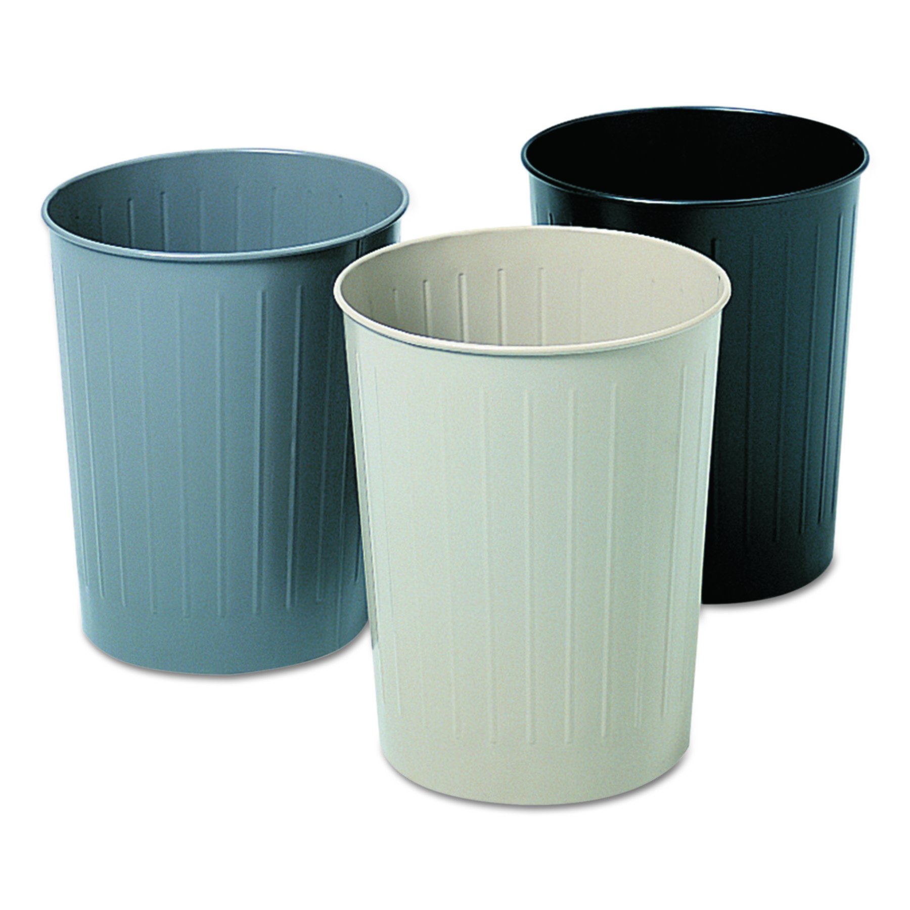 Safco Products 9604BL Round Wastebasket, 23 1/2-Quart, Black