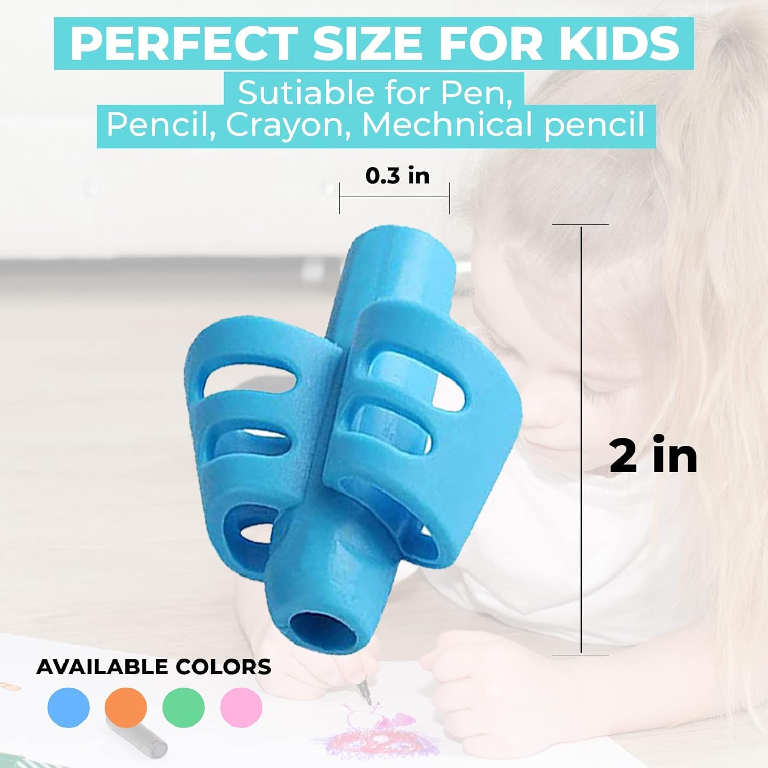 JustBlanks 20 Pcs Pencil Grips for Kids Handwriting - Pencil Holders for Kids, Pencil Grippers Writing Tool, Writing Posture Correction Tools for Toddlers, Preschoolers Special Needs for Classroom