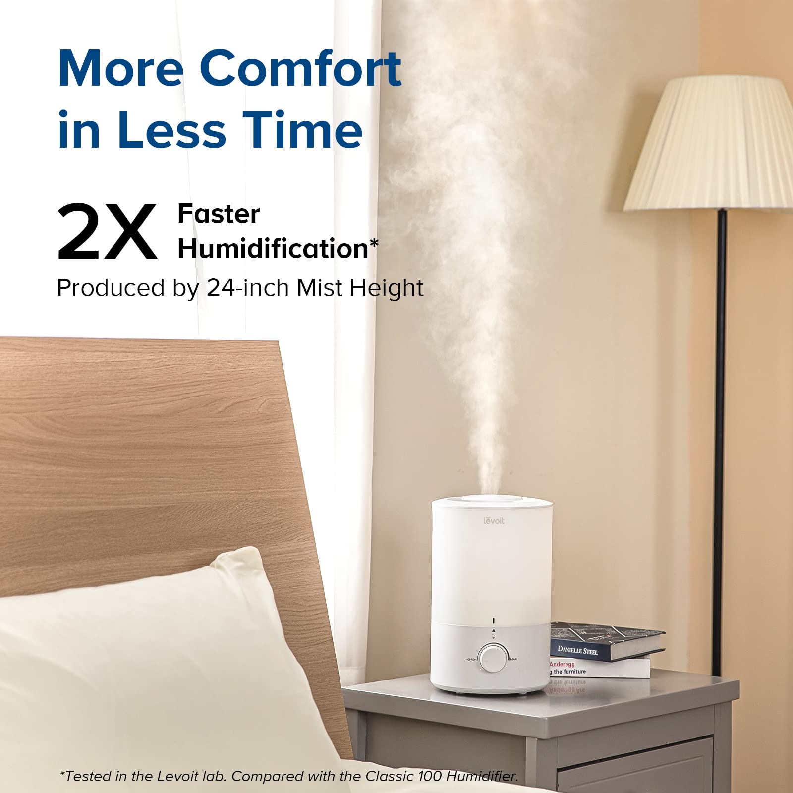 LEVOIT Humidifiers for Bedroom Large Room, 3L Cool Mist Top Fill Oil Diffuser & LEVOIT 60-Hour Humidifiers for Bedroom, 6L Quiet Cool Mist Top Fill Air Vaporizer