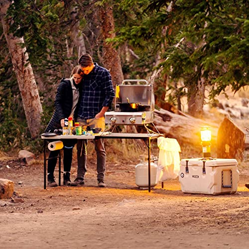 Lifetime Folding Tailgate Table with Grill Rack, 5-Foot, Pumice & Black
