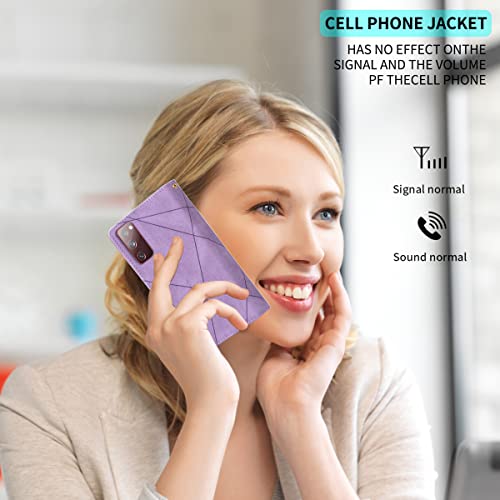 Phone Case for Samsung Galaxy S20 FE 5G 6.5 inch Wallet Cover With Screen Protector Flip Zipper Credit Card Holder Cell Accessories S 20 EF UW S20FE5G S20FE 20S S2O Fan Edition 4G G5 Women Men Purple