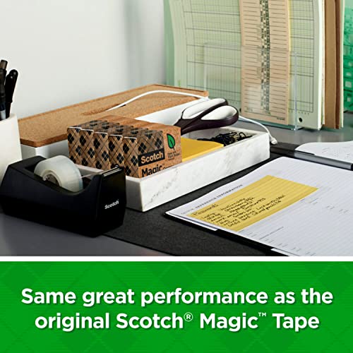 Scotch Magic Greener Tape, 12 Rolls, Numerous Applications, Invisible, Engineered for Repairing, 3/4 x 900 Inches, Boxed (812-12P)