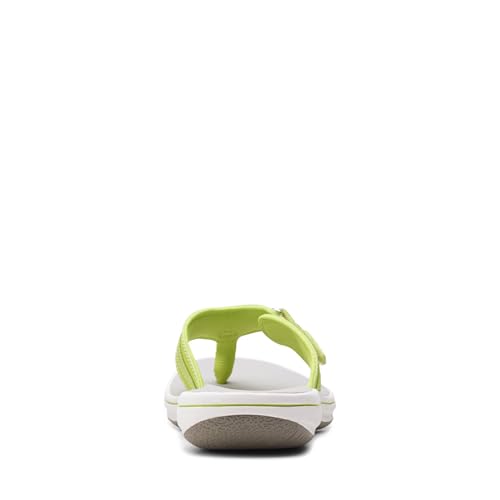 Clarks womens Breeze Sea Flip Flop, Lime Synthetic, 5 US