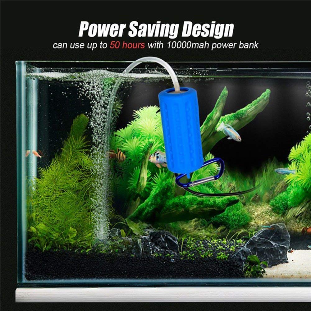 Ochine Aquarium Air Pump Portable Ultra Quiet Mini USB Oxygen Fish Air Pump Hydroponic Oxygen Mute Energy Saving Supplies with Accessories for Fish Tank