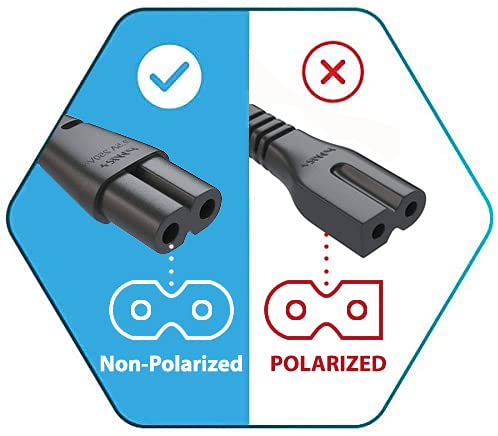 Pwr AC Cable Replacement Power Cord 2 Prong 6 Feet (Black)