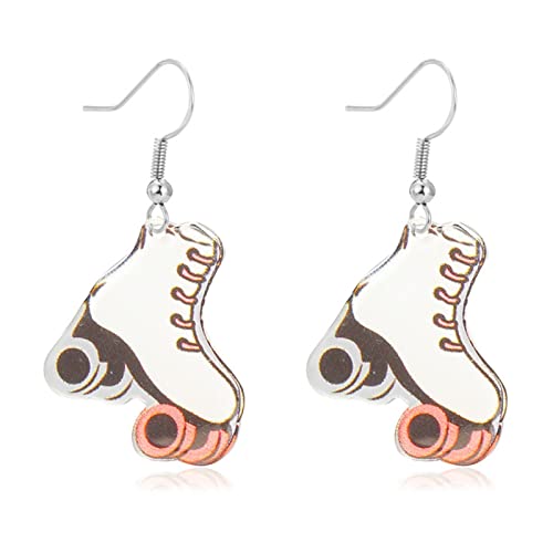 MALOYANVE Roller Skate Earrings for Women Girls Personalized Funny Acrylic Sport Athletic Earrings Sport Skater Charm Jewelry Roller Derby Team Gifts Roller Lovers Gifts (Roller Skate)