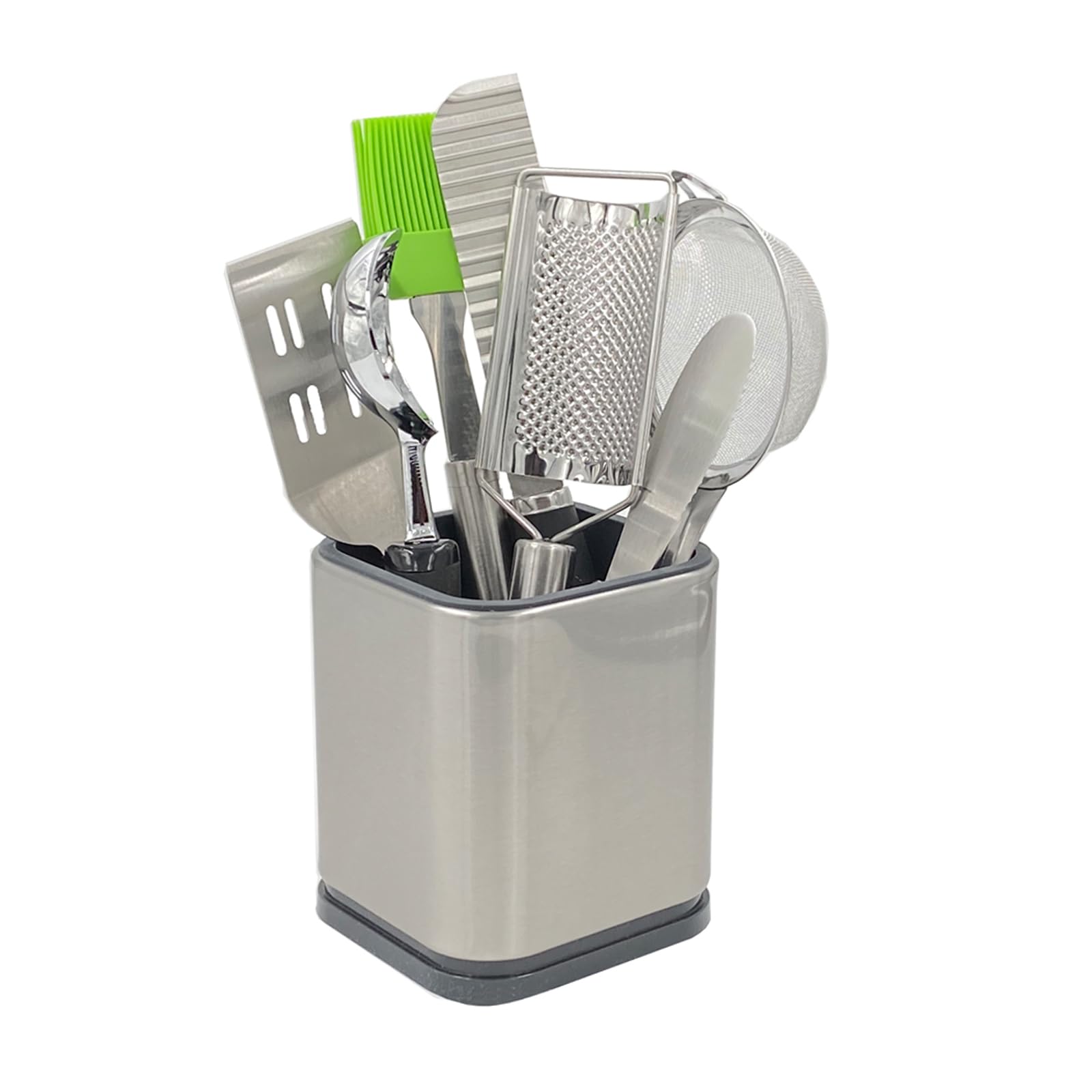 WSKC Flatware Holder Stainless Steel Small Utensil Crock - 4.6 Tall
