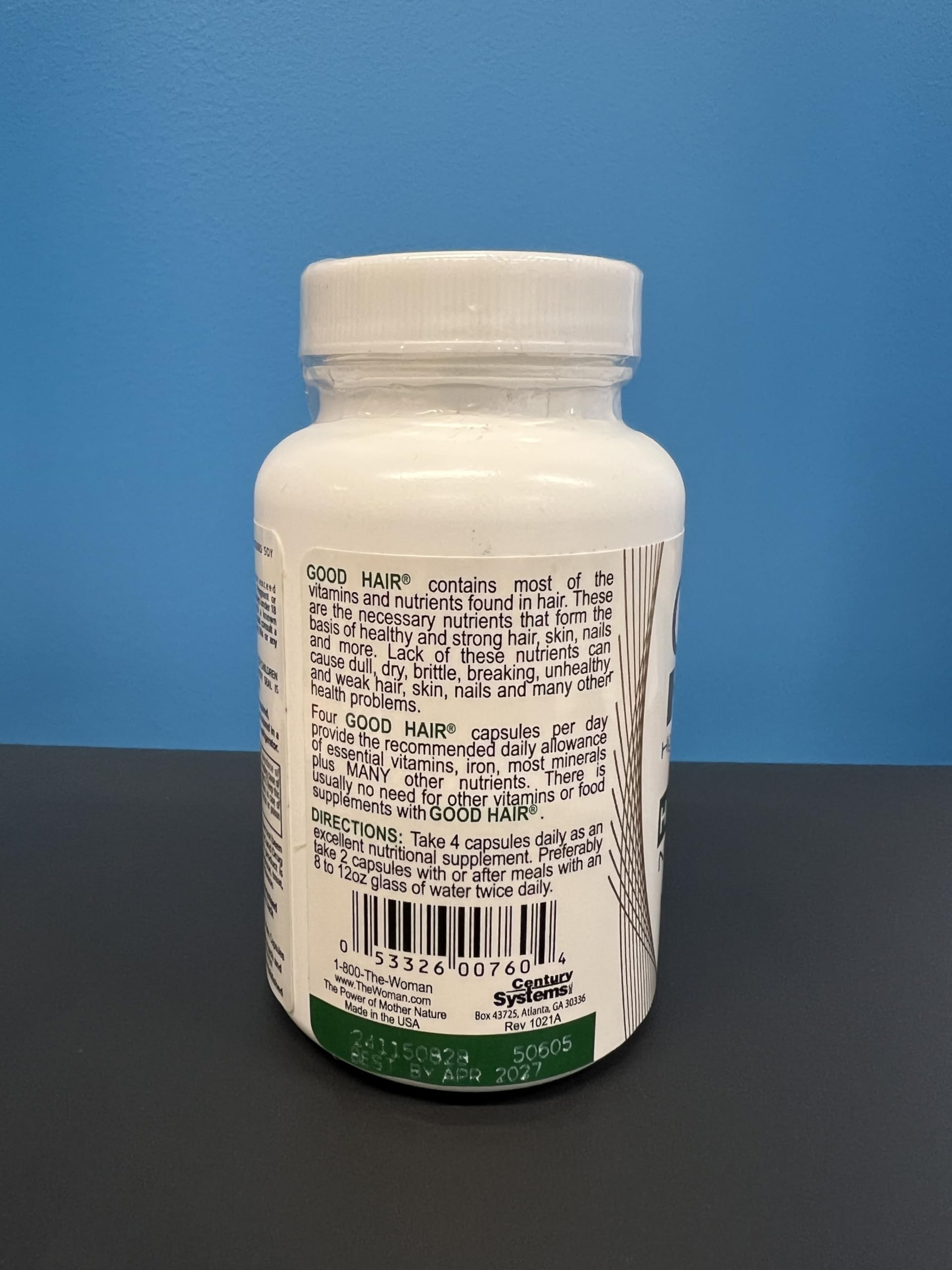 Century Systems Good Hair, Maximum Strength, Supports Hair, Skin, & Nails (60 Capsules)