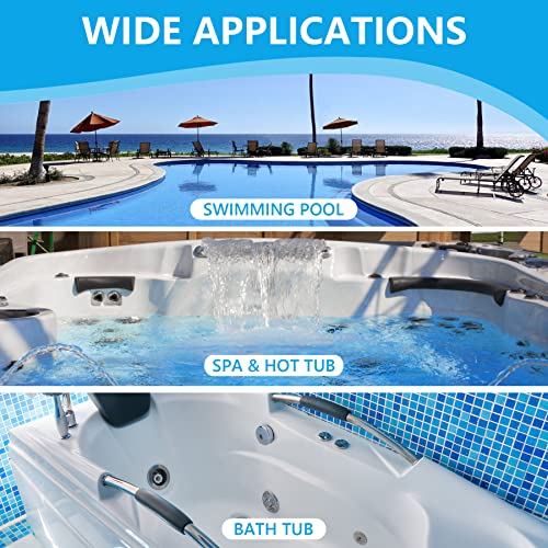 Pool Test Strips 7 in 1, 100 ct Spa Test Strips for Hot Tub Water, Pool Test Strips for Inground Pool, Testing Hardness, Free Chlorine, Bromine, Total Chlorine, Cyanuric Acid, Total Alkalinity, pH