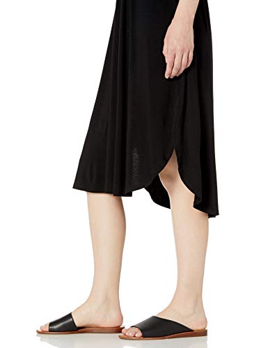 Amazon Essentials Women's Jersey Sleeveless Gathered Midi Dress (Previously Daily Ritual), Black, Large