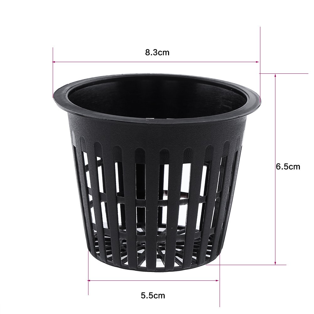10Pack Net Pots 2.5 Inch Garden Plastic Slotted Mesh Net Cups Orchids Pots Mesh Baskets Hydroponics Supplies Cups Heavy Duty Plant Nursery Basket Planting Basket Cup with Wide Lip Design(Black)