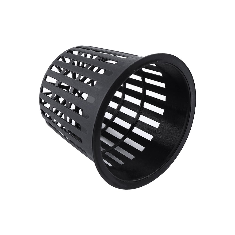 10Pack Net Pots 2.5 Inch Garden Plastic Slotted Mesh Net Cups Orchids Pots Mesh Baskets Hydroponics Supplies Cups Heavy Duty Plant Nursery Basket Planting Basket Cup with Wide Lip Design(Black)