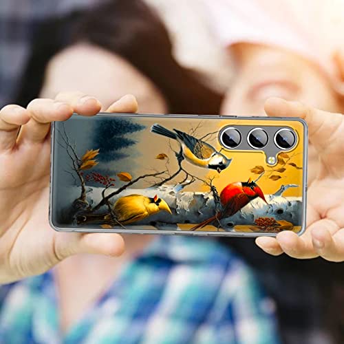 BPQOJB Galaxy A13 5G Case for Samsung A13 5G Clear Case Dual Layer Transparent Soft TPU Hard PC Shock Proof Cover with Wild Birds Pattern Designed Phone Case for Samsung Galaxy A13 5G 6.5" 2022