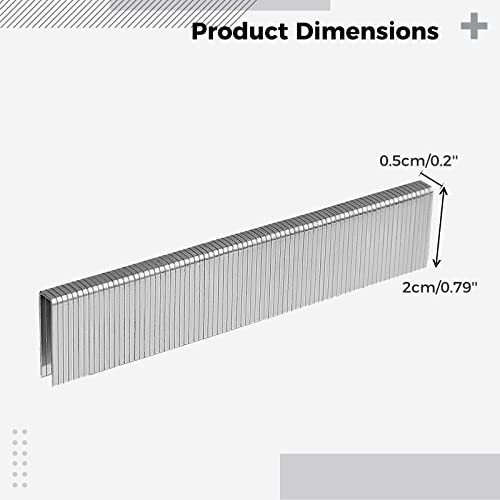 Homaisson Narrow Crown Staples, 2400 Pcs 1/4 Crown Staples for 18 Gauge Staplers, Sturdy Carbon Steel Construction Staples for Upholstery Floor Underlayment Molding