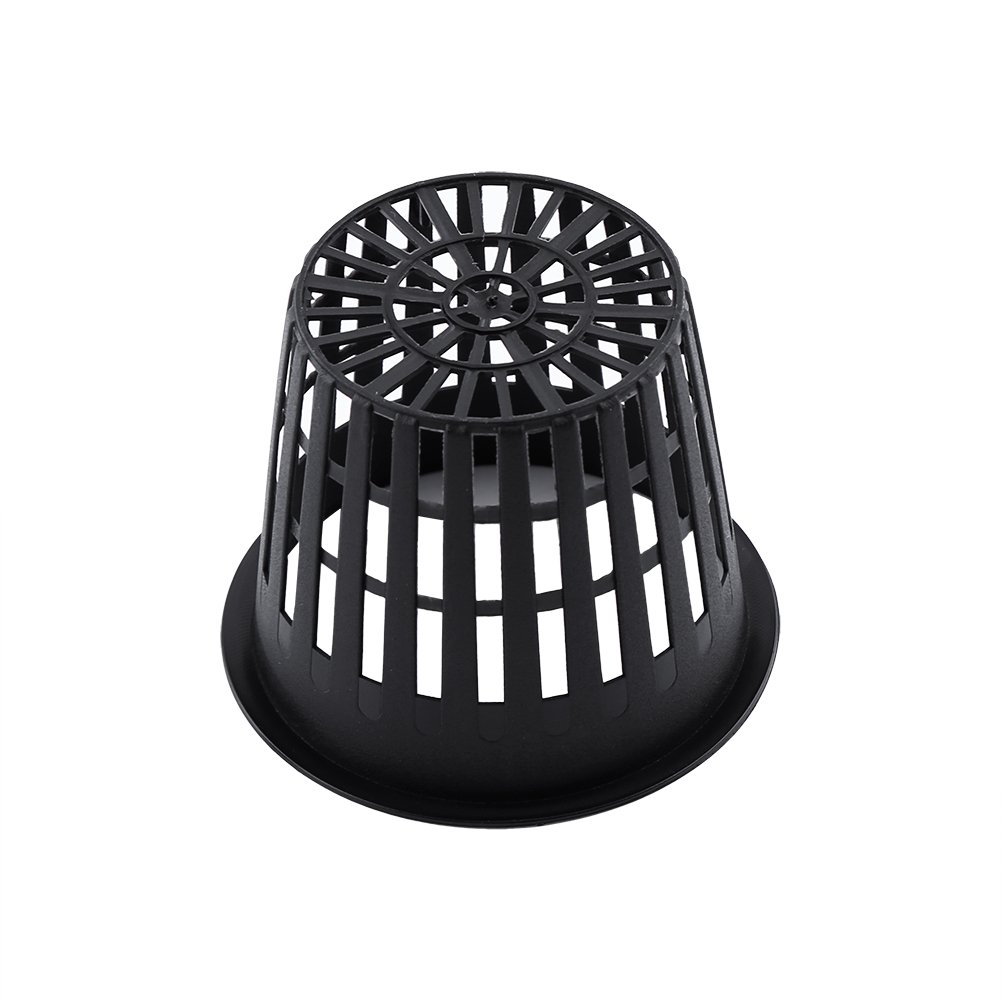 10Pack Net Pots 2.5 Inch Garden Plastic Slotted Mesh Net Cups Orchids Pots Mesh Baskets Hydroponics Supplies Cups Heavy Duty Plant Nursery Basket Planting Basket Cup with Wide Lip Design(Black)
