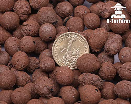 O-FarFarm Clay Pebbles for Indoor Plants, Hydroponics Supplies Clay Balls for Hydroponic Growing, 3 Sizes to Choose for Orchids, Hydroponics, Aquaculture(1qt, 11-14mm)