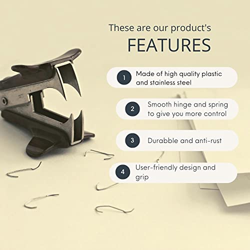 Staple Remover Tool, Staple Puller Remover, jaw Style Black for School, Home, Office Pack of 3