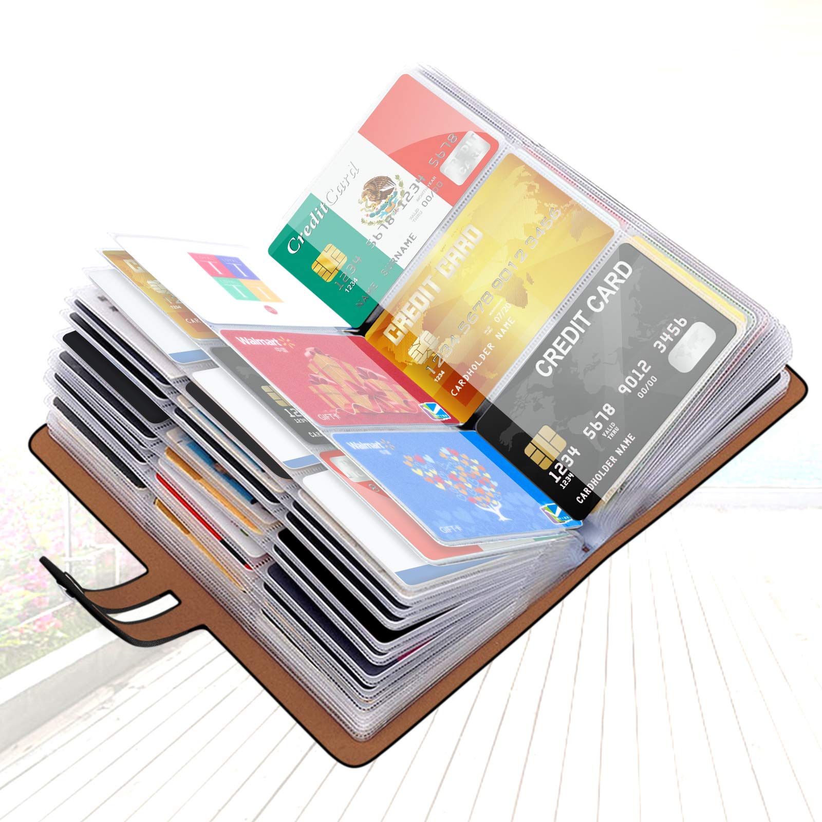 Padike RFID Credit Card Holder Business Card Organizer Business Card Holder , with 96 Card Slots Credit Card Protector for Managing Your Different Cards to Prevent Loss or Damage (Black)