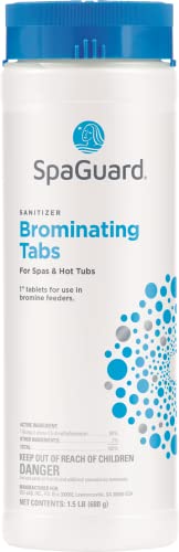 SpaGuard Brominating Tablets 1.5lb with LeisureQuip ScumBoat & LeisureQuip Hot Tub Care Log Book (1.5lb)