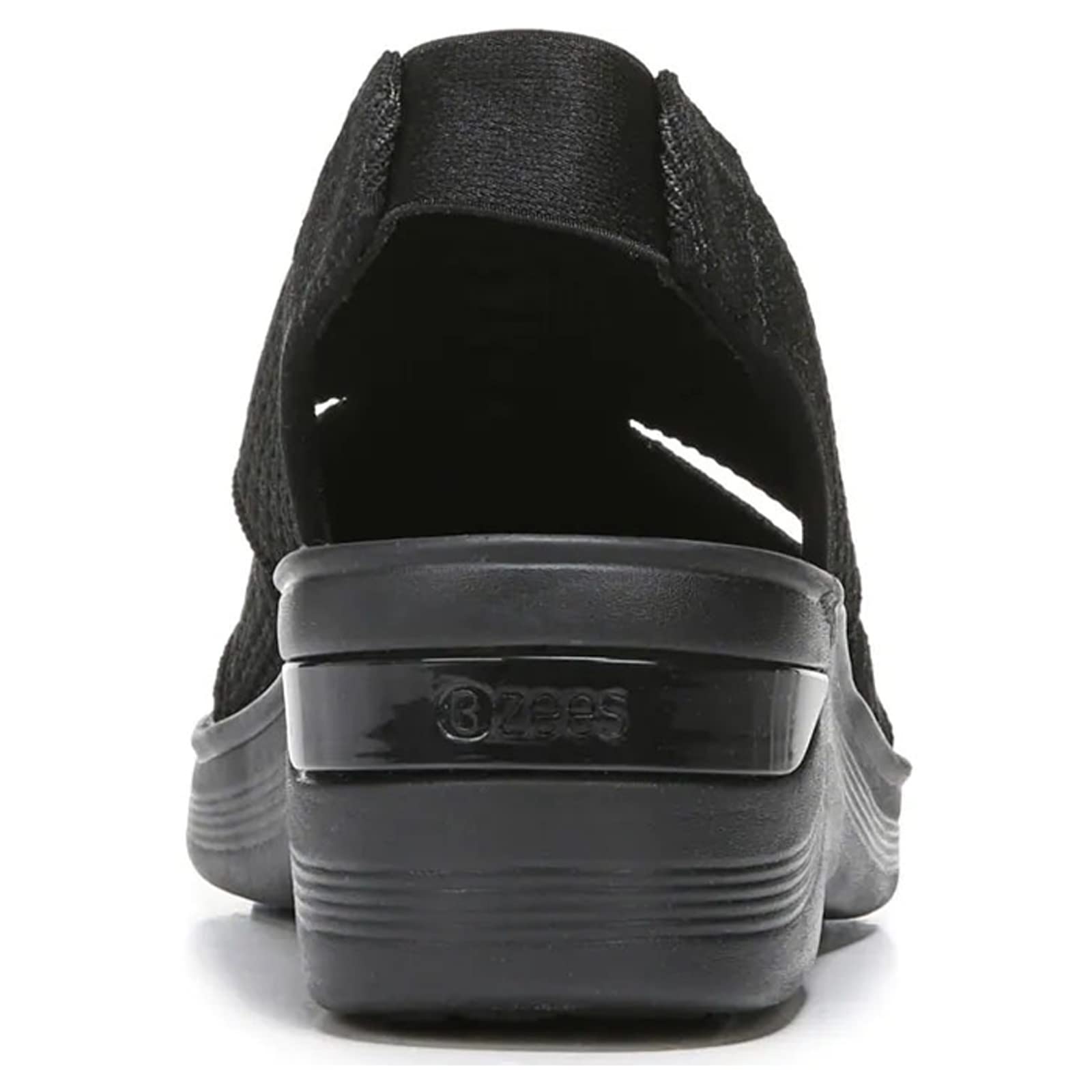 BZees Womens Double Up Sandal Black Knit 7.5 M