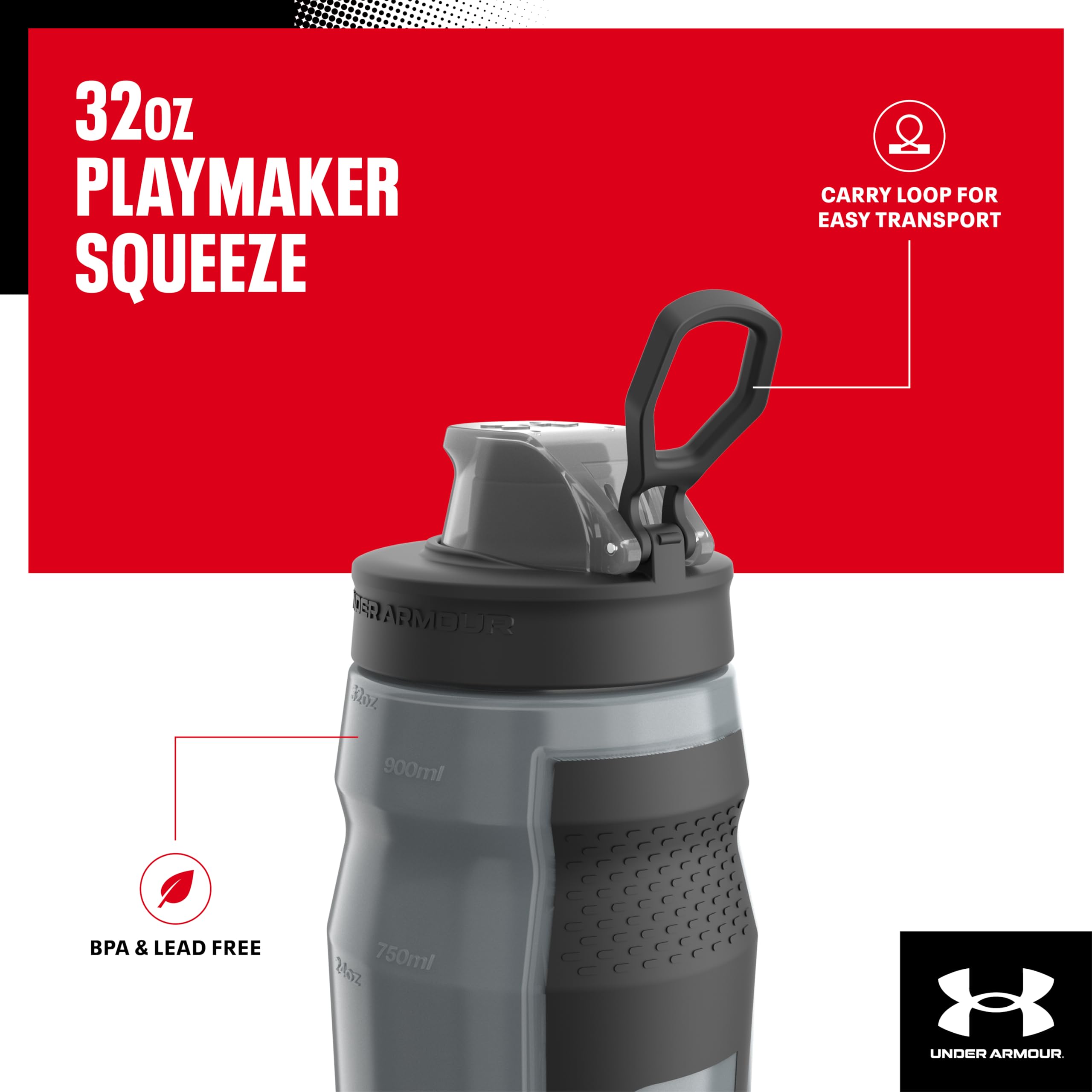 Under Armour 32oz Playmaker Squeeze Red