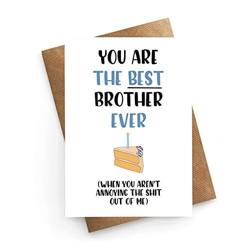 The Stuck Shop Birthday Card For Brother, Funny Birthday Card Brother, Best Brother Ever