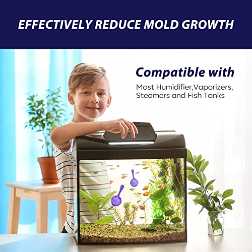 Ganteny 15 PCS PC-1 Humidifier Tank Cleaning Ball Compatible with ProTec Kaz All Warm & Cool Mist Humidifiers, Filters Mineral Deposits, Purifies Water, Eliminates White Dust and Odor (Purple)