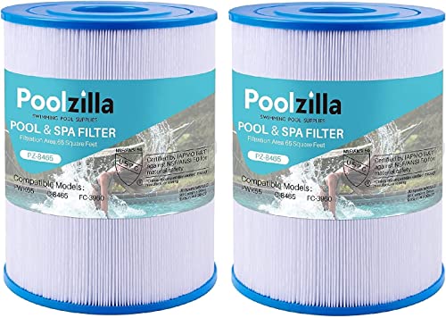 Poolzilla 2-Pack Spa Filter Cartridge Replacement for Watkins 31114, Unicel C-8465, Pleatco PWK65, Filbur FC-3960, 71827, 71828, Tiger River Caspian, Bengal, Sumatran, Caldera 76136 | Spa Filtration