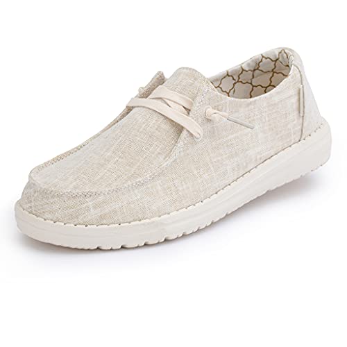 Hey Dude Women's Wendy Sparkling Gold Size 10 | Women’s Shoes | Women’s Lace Up Loafers | Comfortable & Light-Weight