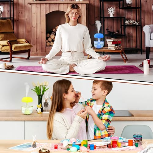RAINDROPZ Rain Cloud Humidifier by Hugo & Jude - Oil Diffuser, Rain Sounds for Sleeping & Mushroom Night Light. Anti-Splash Mushroom Humidifier for Better Sleep & Wellness. (Excl. Essential Oils)