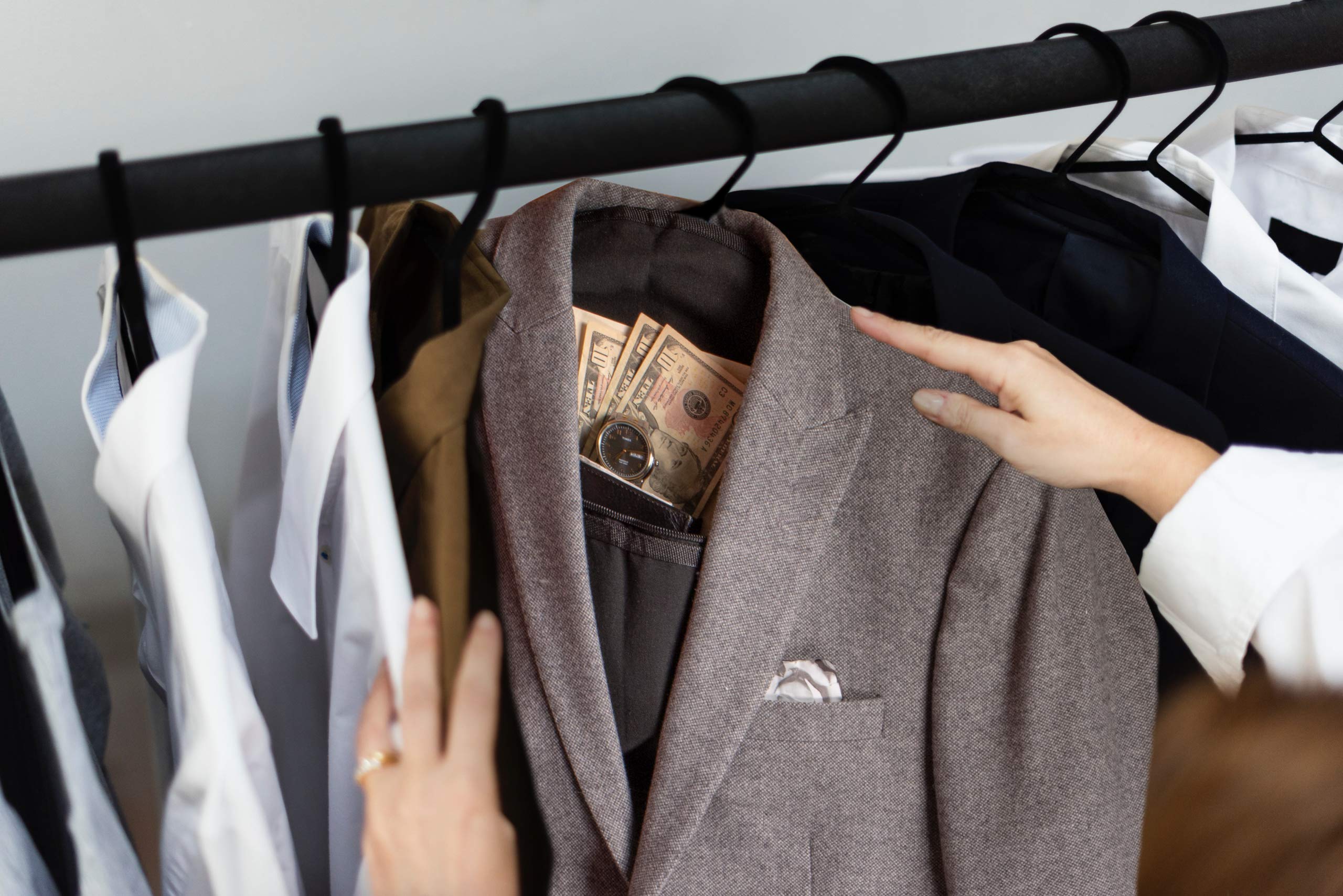 Hanger Diversion Safe by Stash-it, Hidden Pocket Safe, Fits Under Hanging Clothes with Pocket to Hide Valuables for Home or Travel